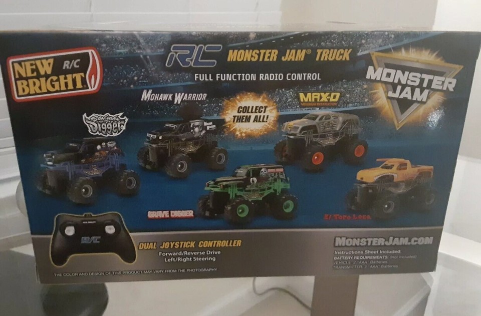 New Bright Mini RC Monster Jam Grave Digger Purple Remote Control Truck ...