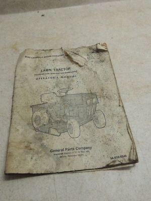 General Parts Company Lawn Tractor Operators Manual 56-032-0340 Omaha ...