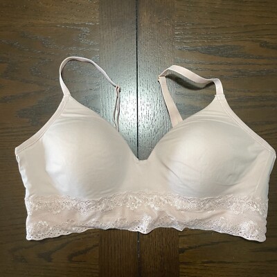 Natori Bra 34C Wire Free Satin Contour Cups Adjustable Straps Pink ...