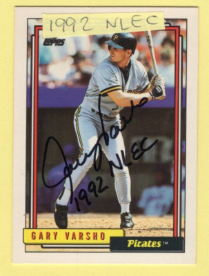 Autographed Gary Varsho added 1992 NLEC 1992 Topps #122 Pirates | eBay