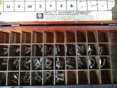Vintage Geo Schmidt steel type press marking letters set Chicago ...