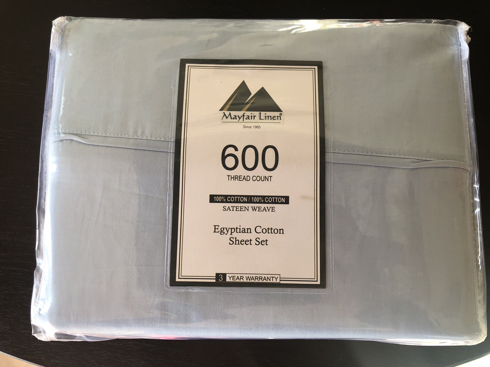 Mayfair Linen 100% Egyptian Cotton Sheets, Light Blue King Sheets Set ...