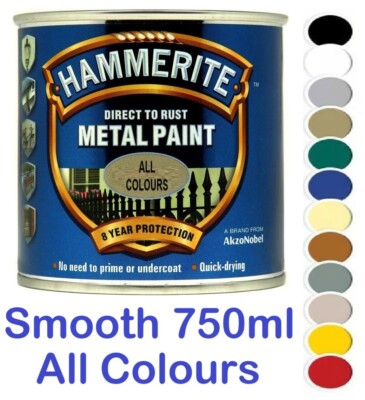 Hammerite Smooth 750ml Paint - All Colours - DWO | eBay UK
