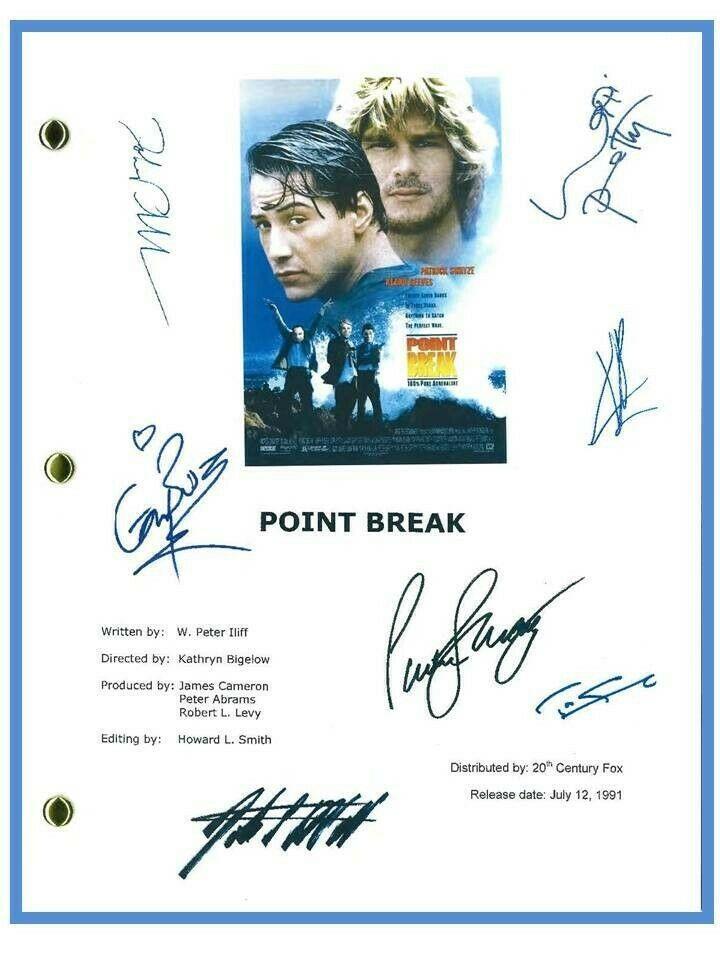 POINT BREAK SCRIPT SIGNED RPT PATRICK SWAYZE KEANU REEVES GARY BUSEY | eBay