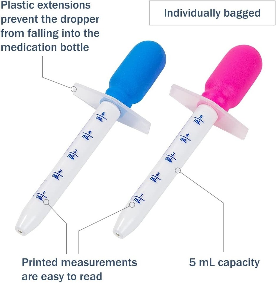 5Ml Liquid Droppers Medicine Silicone and Plastic Pipettes Eye Dropper ...