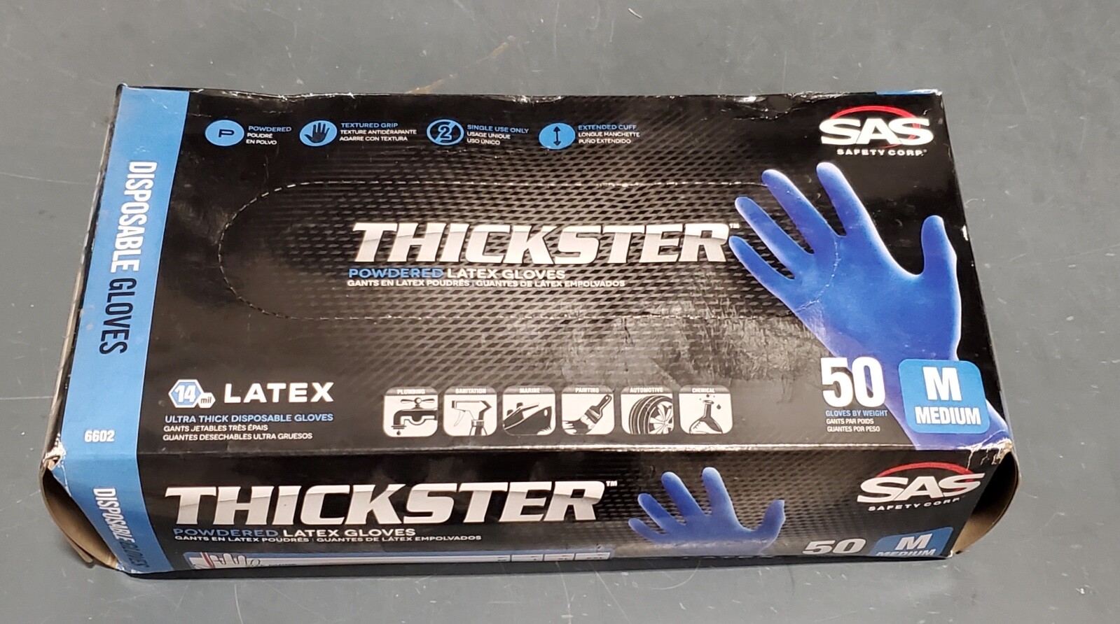 SAS Thickster Latex Gloves Size Medium 50 Count Part # 6602 | eBay