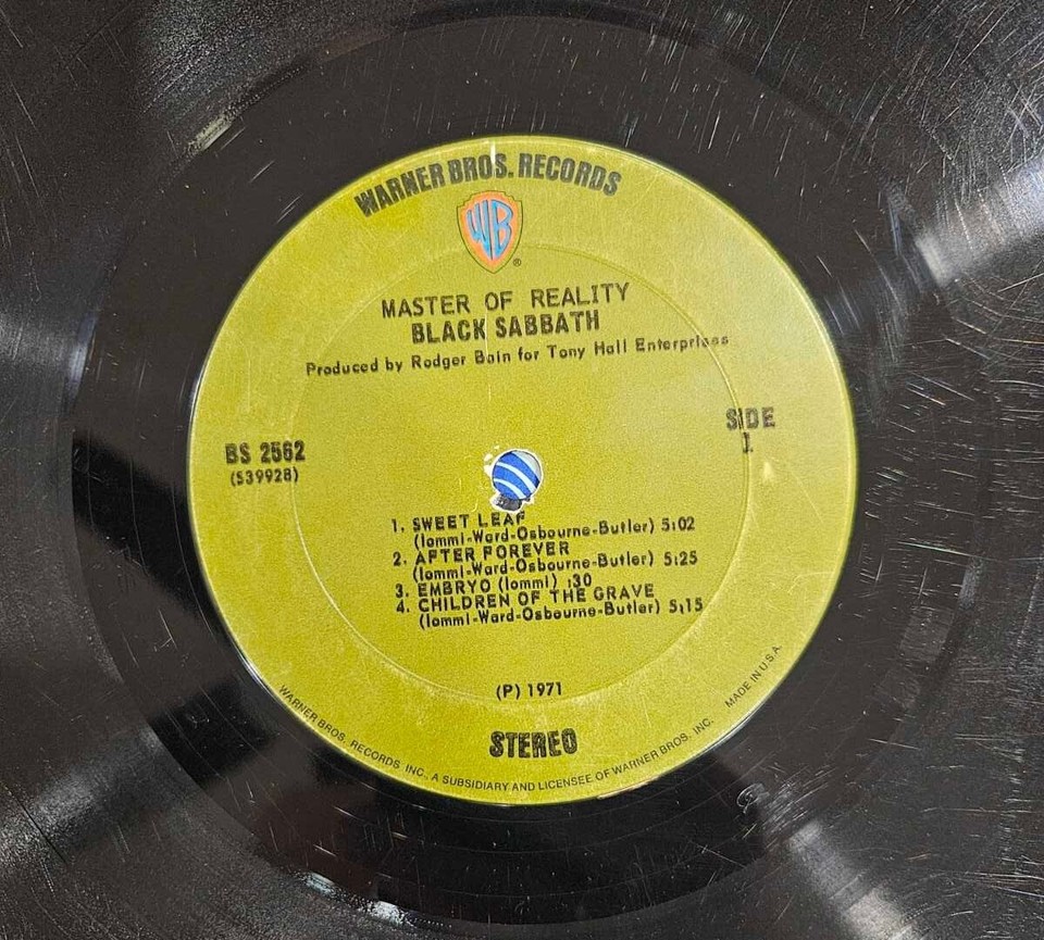 1971 Made In USA Black Sabbath MASTER OF REALITY Vinyl BS2562 | eBay