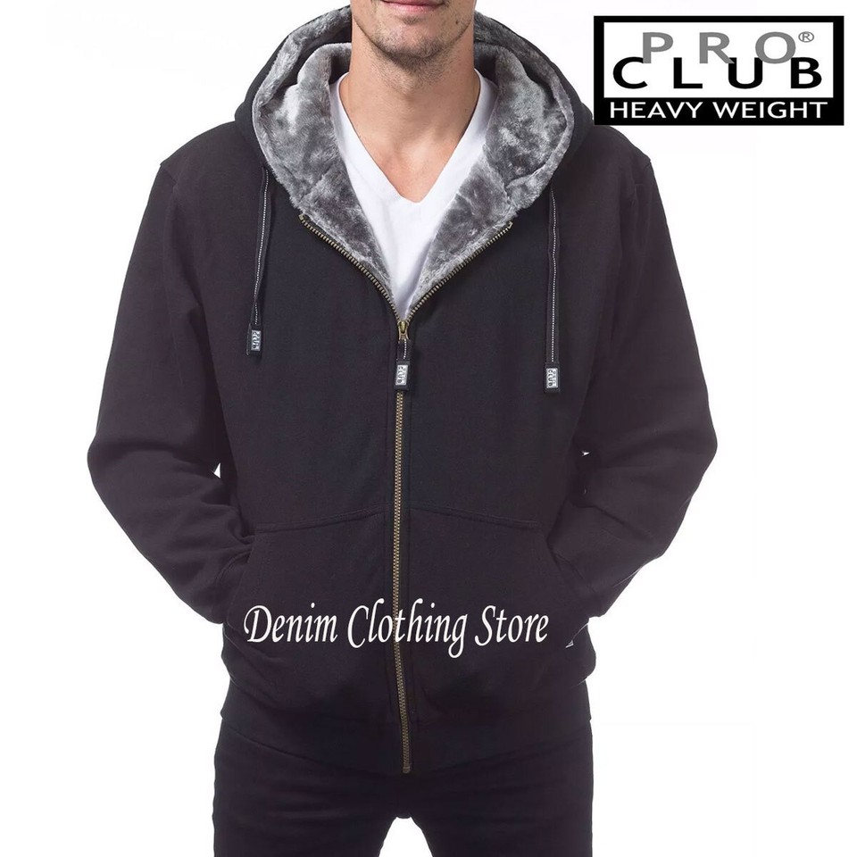 Pro Club Pile Full Zip Up Hoodie Heavyweight Thick Jacket Sweatshirts ...