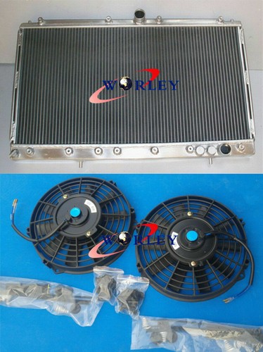 Aluminum Radiator + fans for Mitsubishi 3000GT/GTO MT VR-4 3.0 Turbo ...