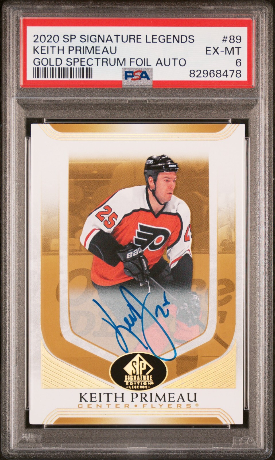 2020 Upper Deck SP Signature Legends Keith Primeau Gold Foil Auto PSA 6 ...
