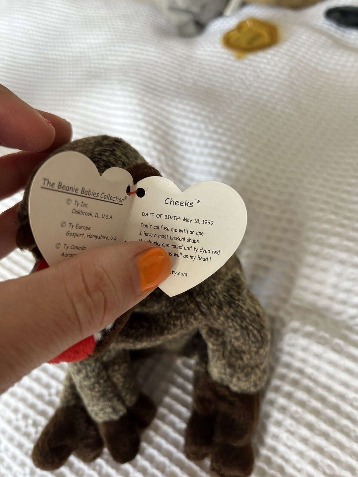 TY Beanie Baby - Cheeks The Baboon Monkey - 1999 - WITH TAGS | eBay