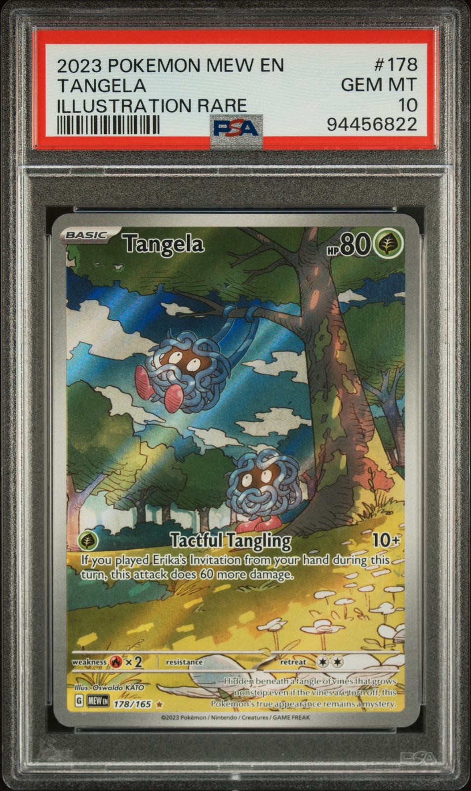 Tangela Illustration Rare PSA 10 GEM MINT Scarlet & Violet 151 #178 ...