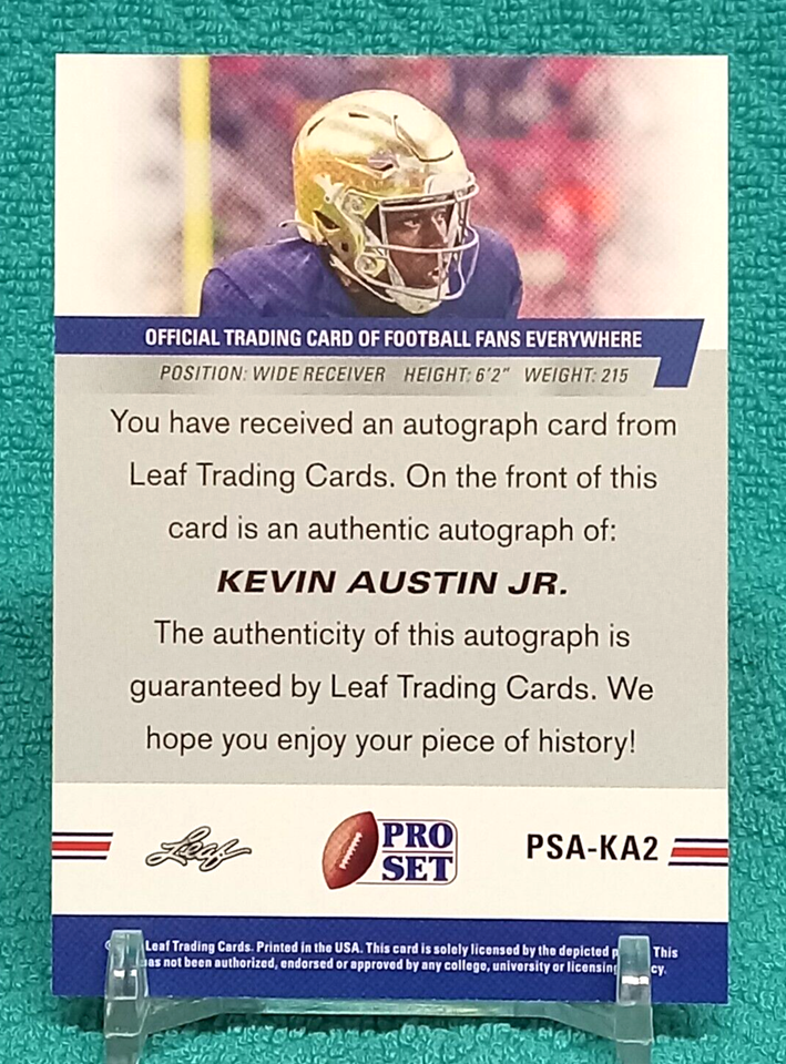 2022 Leaf Pro Set Kevin Austin Jr. XRC Autograph Gold Jacksonville ...