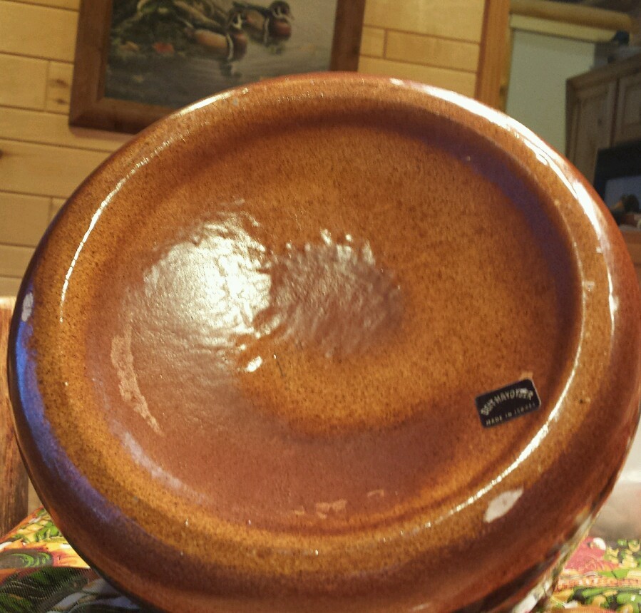 Beit Hayoster Vintage Crock Israeli Pottery Large Handmade Vase 11 X 8. ...