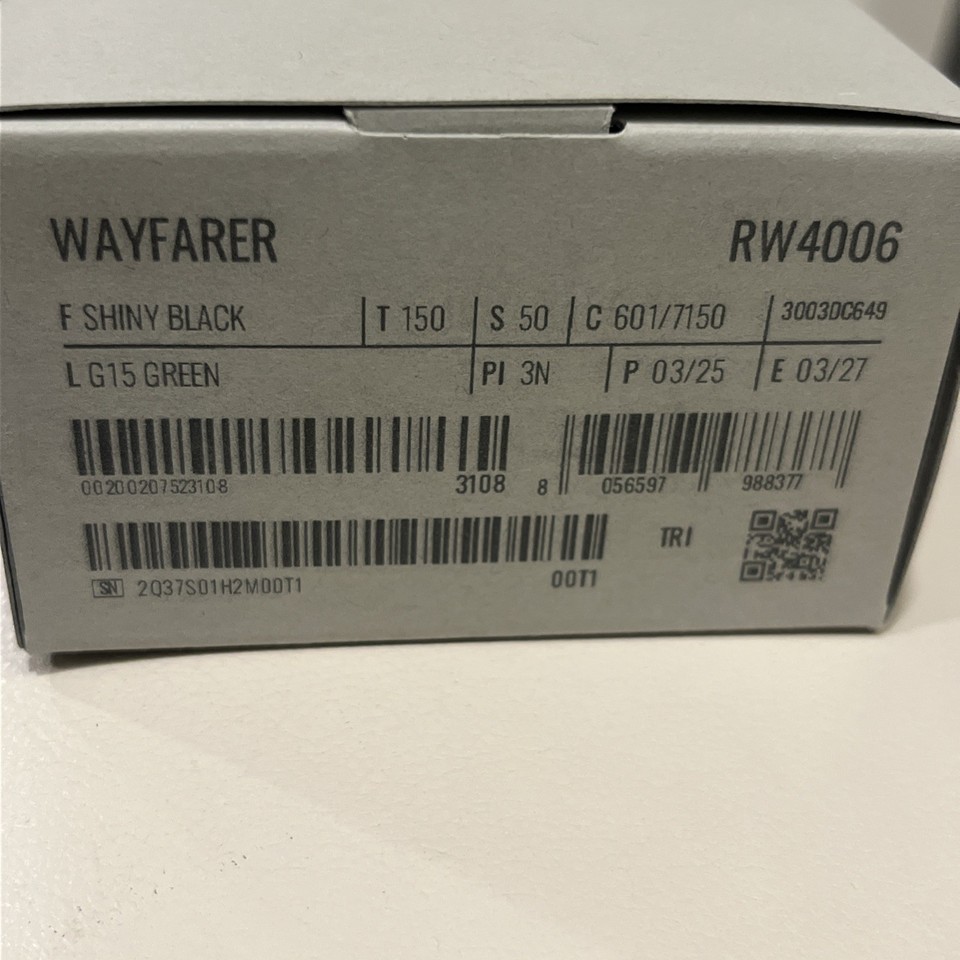 Ray-Ban Meta Smart Glasses Wayfarer Shiny Black/G15 Green New With Tags ...