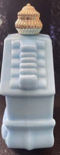 Vintage Avon Blue Milk Glass Roses Roses Cologne Bottle cuckoo Clock eg ...
