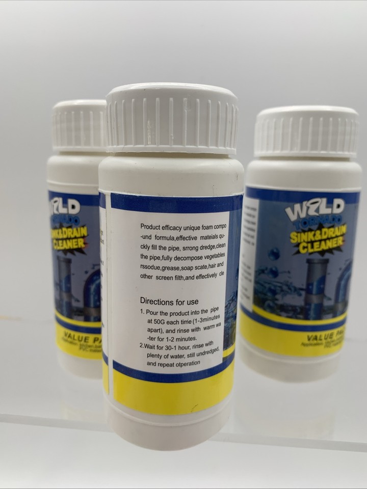 3x Fast Drain Remover Hot Sink Pipe Dredge Bomb Toilet Quick Foaming ...