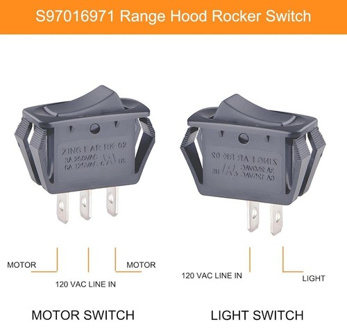 S97016971 Replacement Rocker Switch Kit for Broan Nutone Range Hood ...