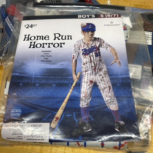 Boys Home Run Horror Baseball Player Halloween Scary Costume / New ...
