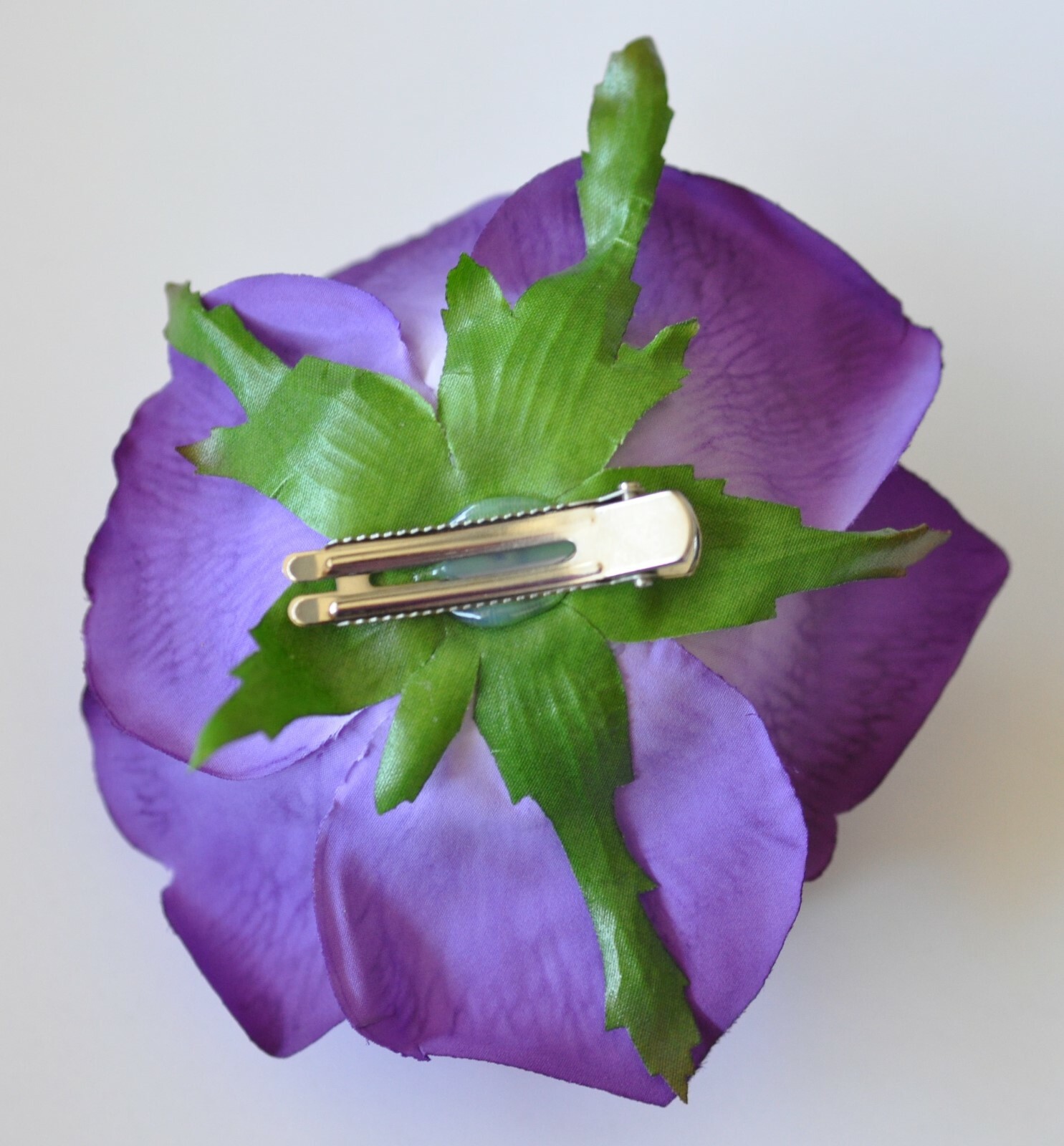 5" Variegated Purple Rose Silk Flower Hair Clip Pin-Up Updo Bridesmaid ...