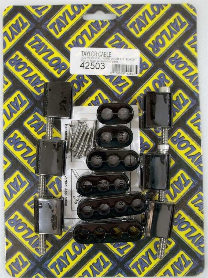 Taylor 42503 Spark Plug Wire Holder Black Plastic 10.4mm V8 Vertical ...