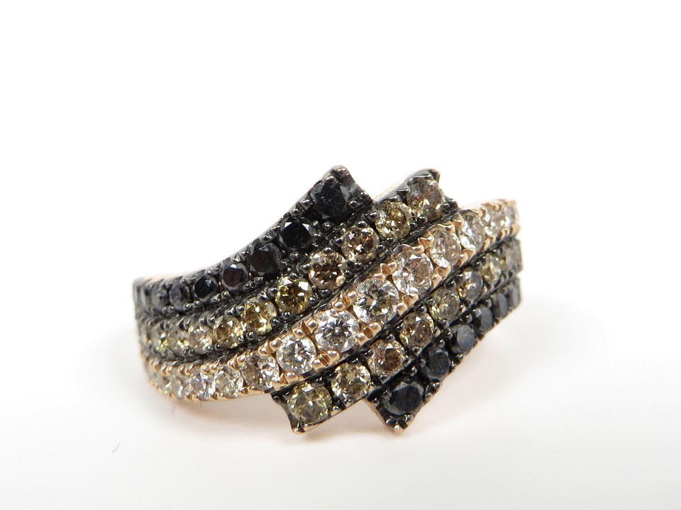 Le Vian 14k Strawberry Gold 1.2TCW Chocolate & Vanilla Diamond Ring ...