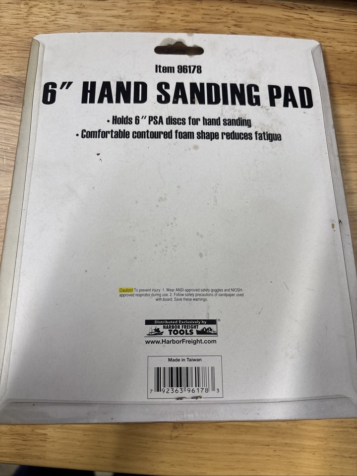 Harbor Freight Flexible Foam Hand Sander Sanding Pad 6"PSA Disc- Auto ...