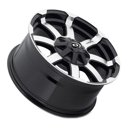 Vision Wheel 413-6807GBMF0 Set of 5 Black w/ Machined Face 413 Valor ...