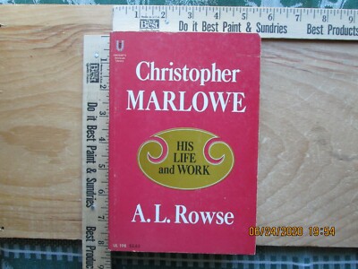Christopher Marlowe His Life And Work - A.L. Rowse 1966 | eBay