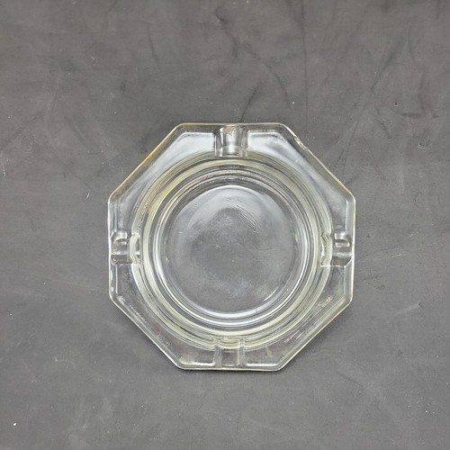Vintage Octagon Ash Tray, Clear Glass | eBay UK
