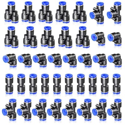 40x Quick 6mm OD 1/4 Inch Plastic Pneumatic Push Connector Air Line ...