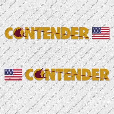 CONTENDER BOAT LOGO USA FLAG GOLD/RED DECALS STICKERS 2 x 32" LONG | eBay