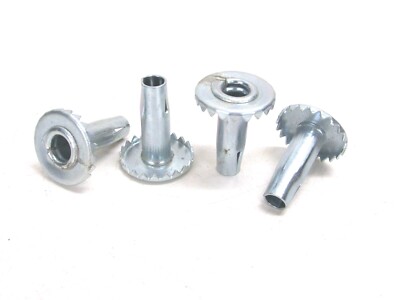 LOT OF (4) CASTER SOCKETS W/ TEETH FOR GRIP NECK STEM CASTERS, 5/16" X ...