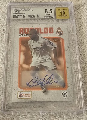 Topps Merlin Heritage 98 - Ronaldo R9 Orange /10 Autograph Auto BGS ...