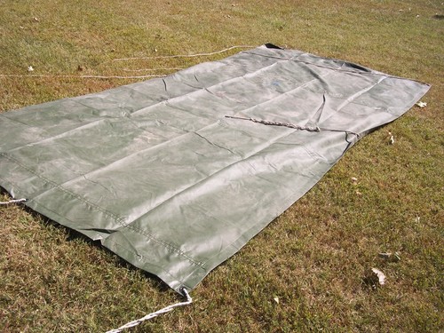 MILITARY SURPLUS AMMO TARP 7 x 15 HAY EQUIPMENT COVER TENT FLOOR TRUCK ...