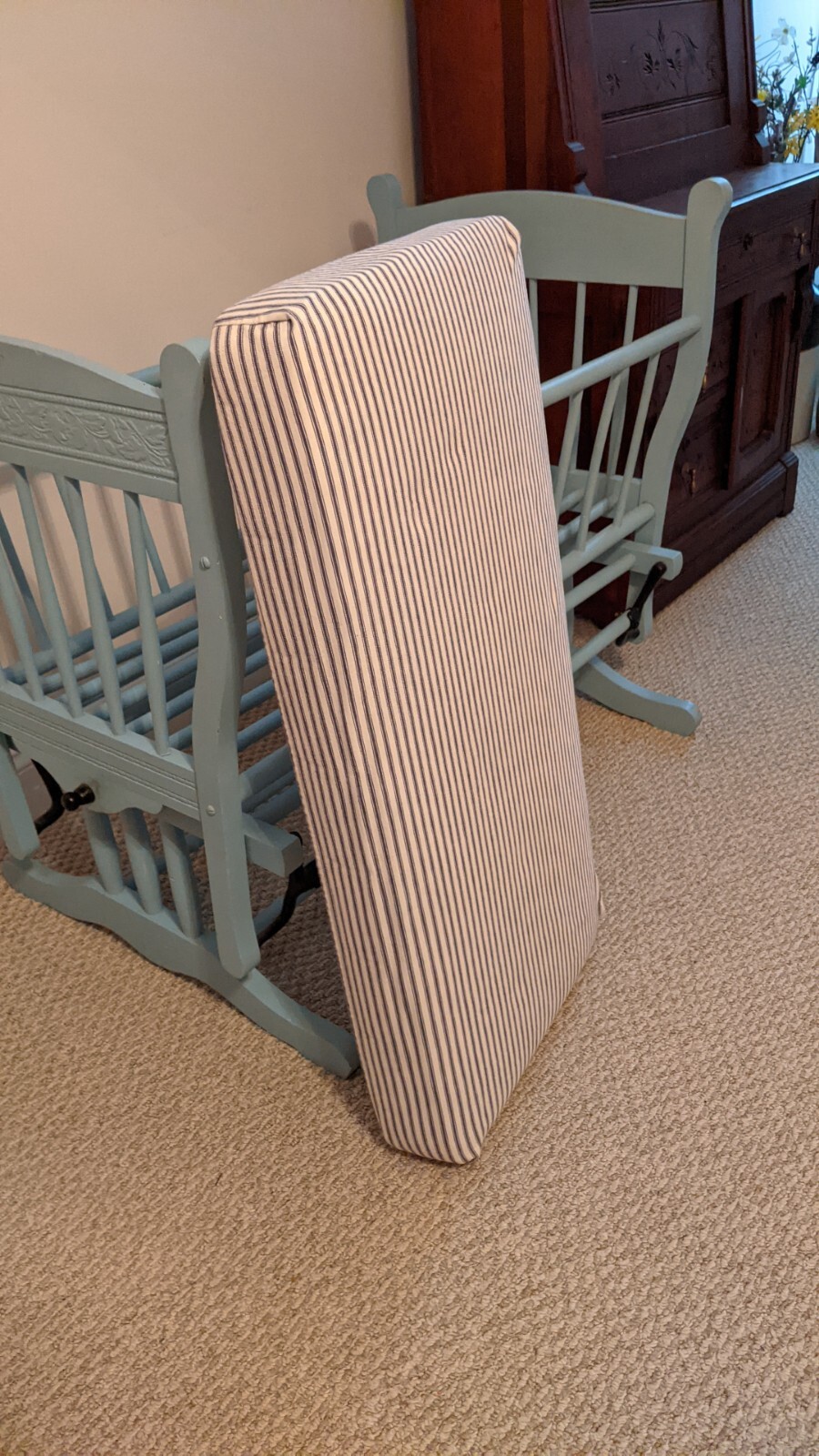 Antique CRADLE * PICK UP ONLY* Sears Roebuck blue with mattress South ...