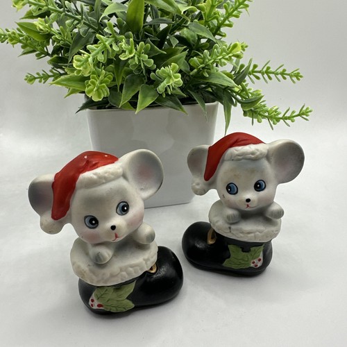 Vintage Homco Ceramic Mouse Christmas Figurines Taiwan #8903 | eBay