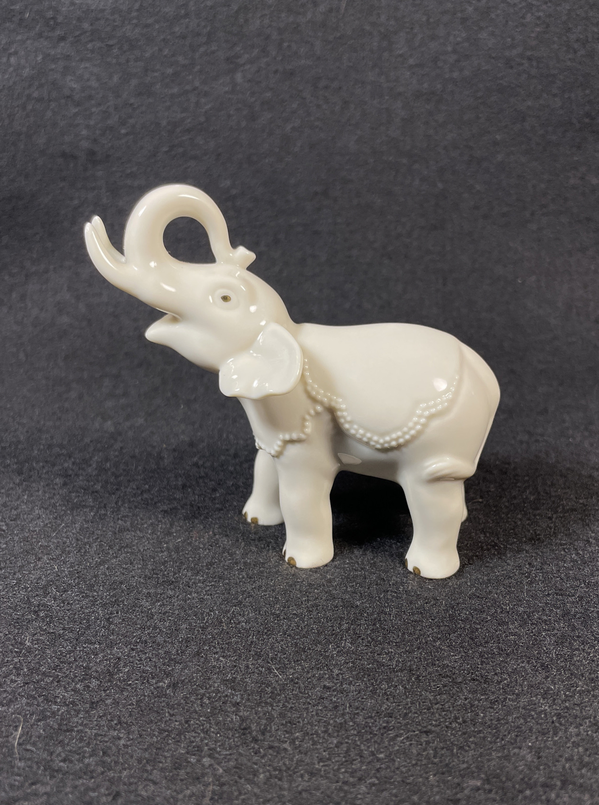 Lenox White Porcelain Elephant Figurine with Gold Accents Trunk Up 3.5 ...