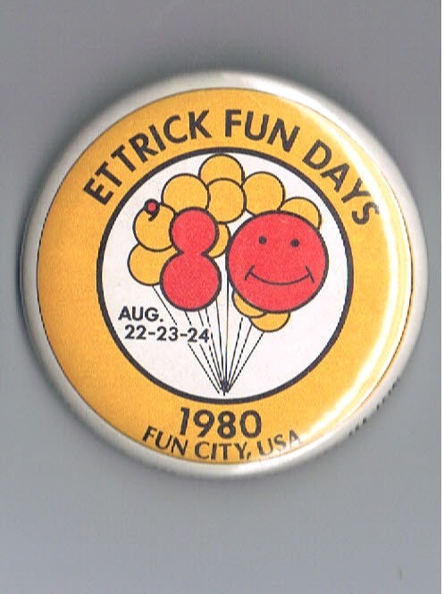 Vintage 1980 Fun Days Ettrick Wisconsin 2.25" Pinback Button Ad ...