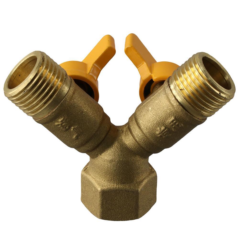 Brass Connectors Y Shape Water Splitter Sink Tap Y Valve Washing ...
