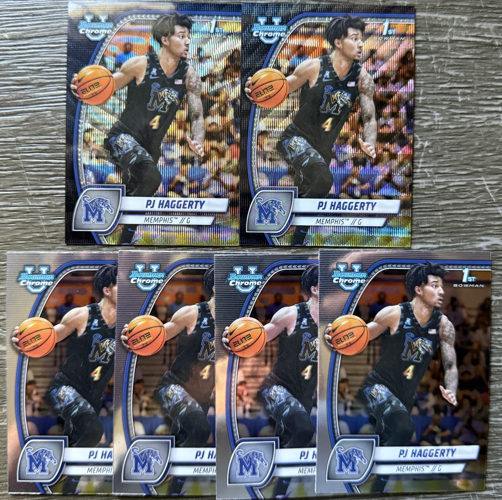 PJ Haggerty Kansas State Memphis Card Lot 1st Bowman Chrome U Black ...