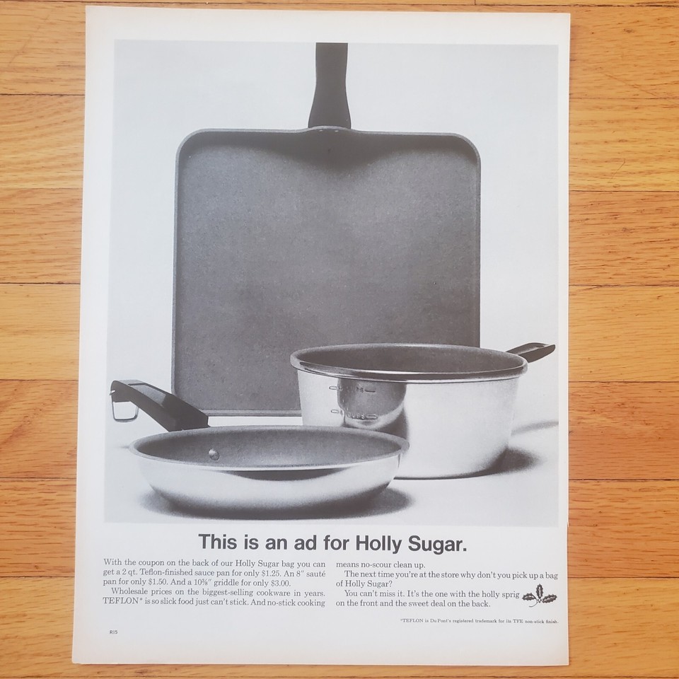 1966 Dupont Teflon Non-Stick Cookware Pan Skillet Vintage Print Ad NICE ...