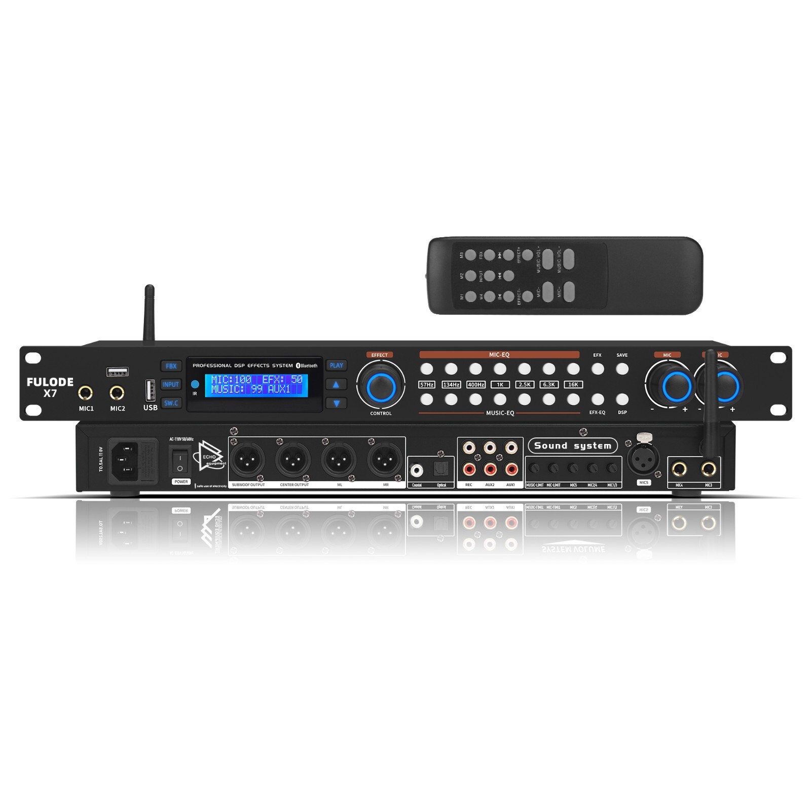 Professional Digital Karaoke Mixer & Pre-Effects w/ Bluetooth by FULODE ...