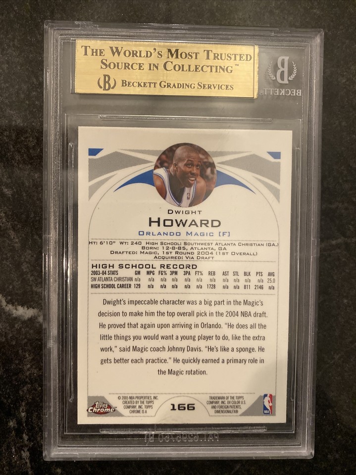 2004 Topps Chrome Dwight Howard ROOKIE RC #166 BGS 9.5 GEM MINT | eBay