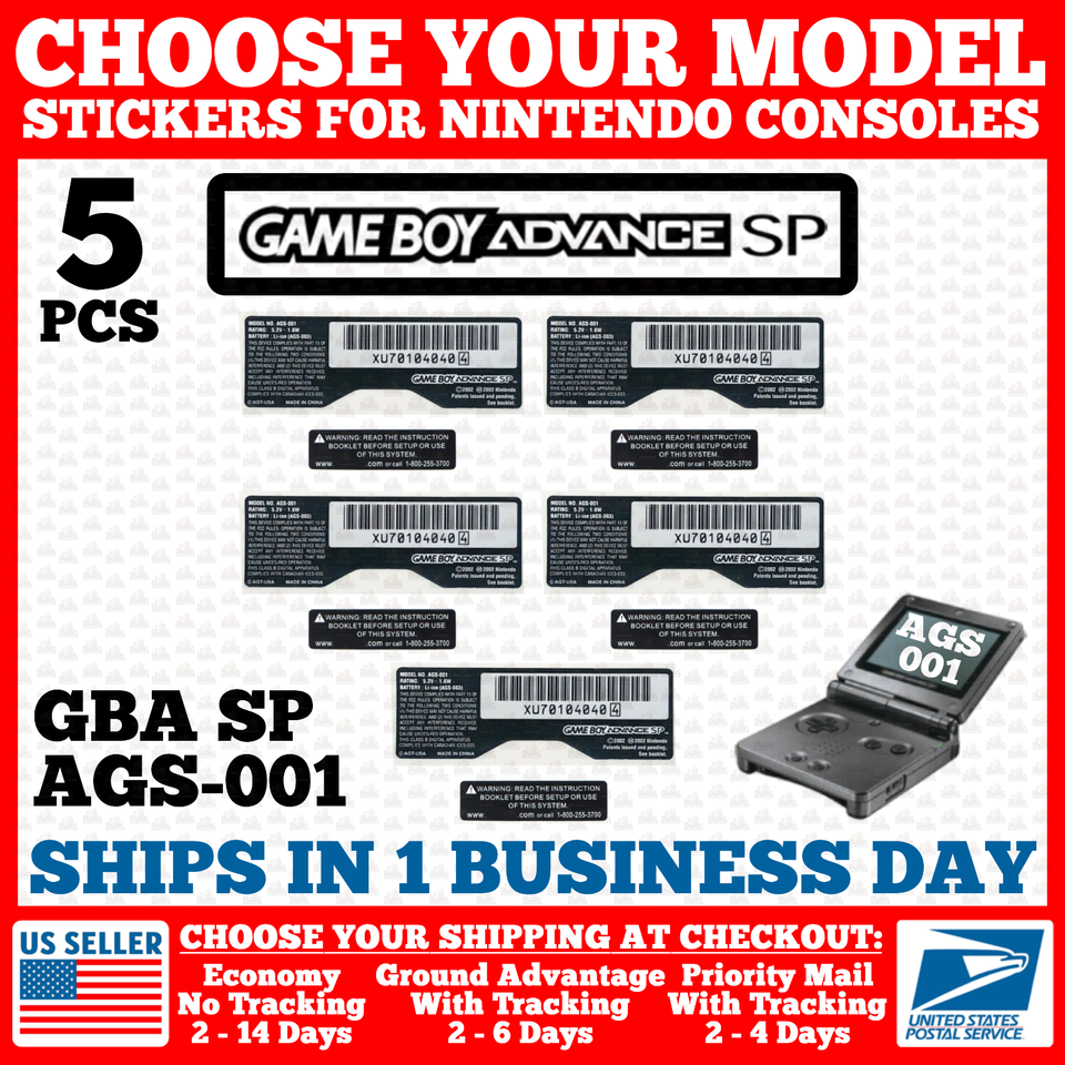 Sticker For Game Boy/Pocket/Color/Advance/SP/GB/GBC/GBP/GBA/SP/AGS/001/ ...