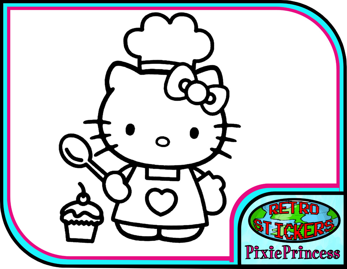 Hello Kitty Cooking Coloring Pages