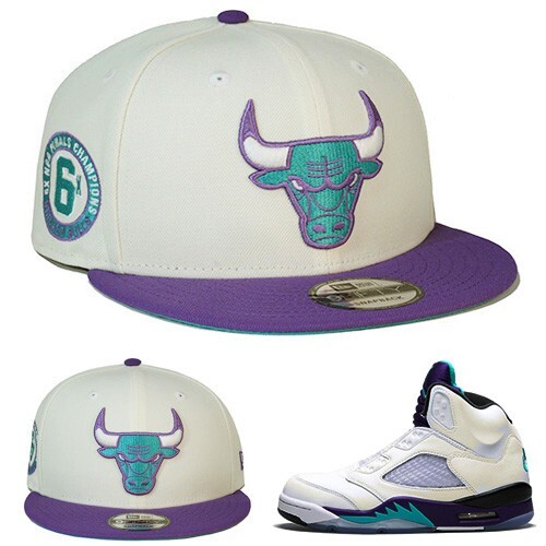 New Era Chicago Bulls Snapback Hat Match Air Jordan 5 Retro Grape Teal ...