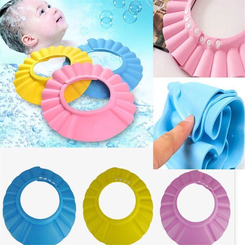 Adjustable Waterproof Shampoo Hat Bath Visor Baby Shower Caps Wash Hair ...