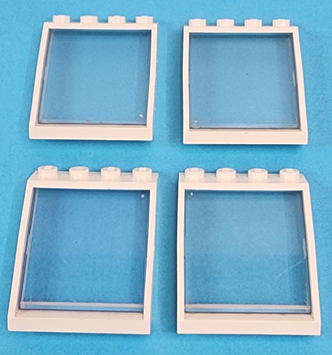 LEGO Lot of 4 Window 4 x 4 x 3 Roof w/ Trans-Clear Glass (4447/4448 ...