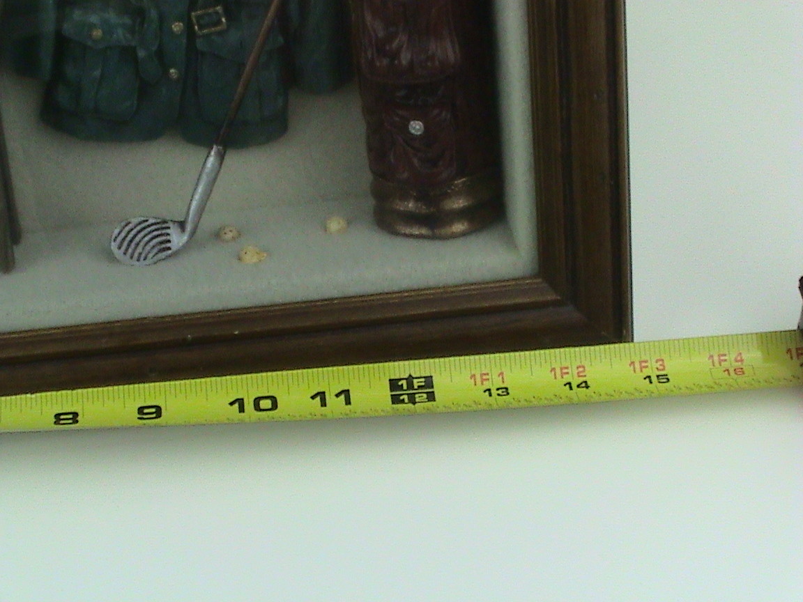 Golf 3D Shadow Box Wall Hanging Art Home Decor Wood Frame 15"W x 3"H ...